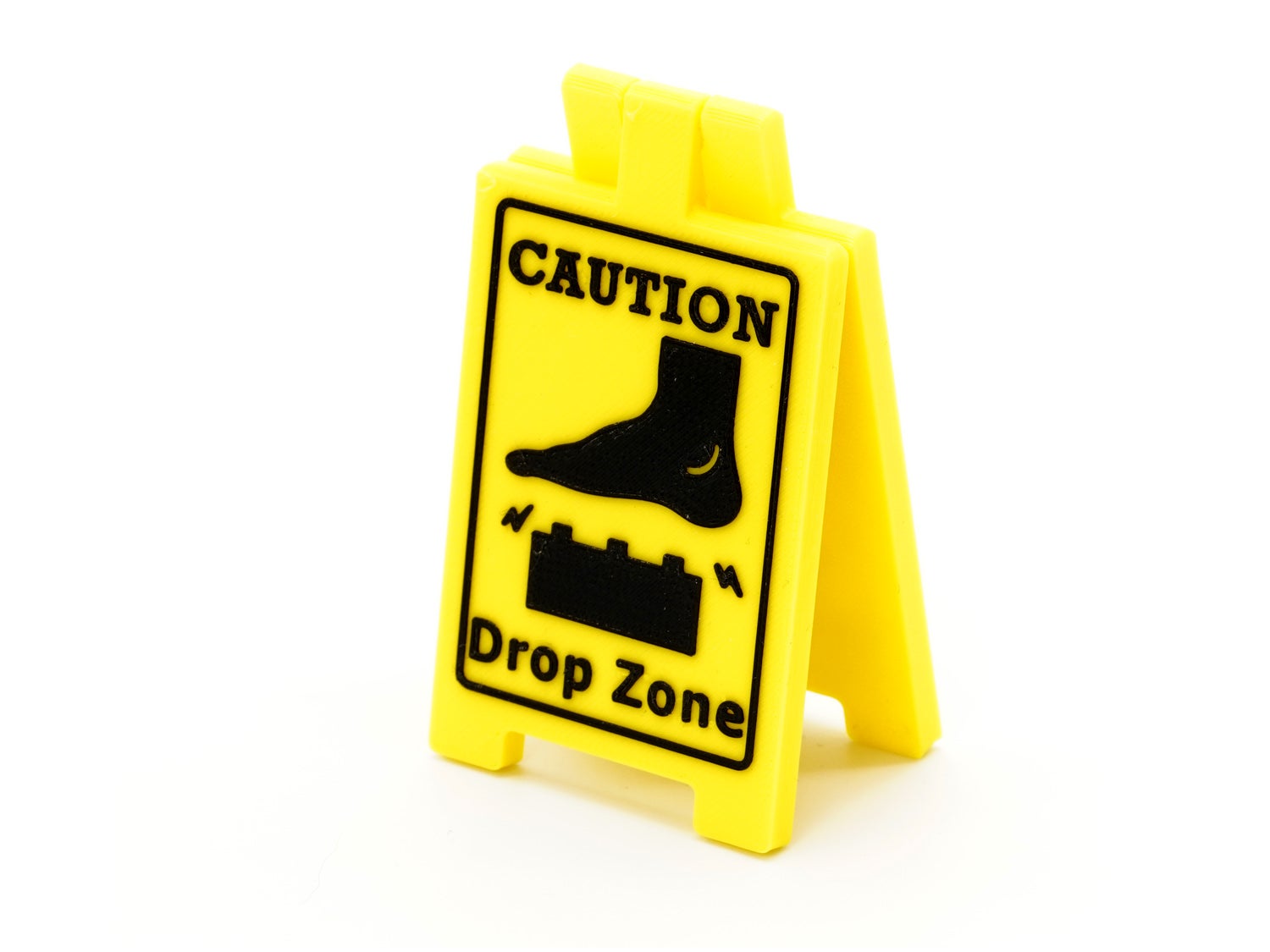 Caution Brick Drop Zone Novelty Desk Sign | Burton Design Works