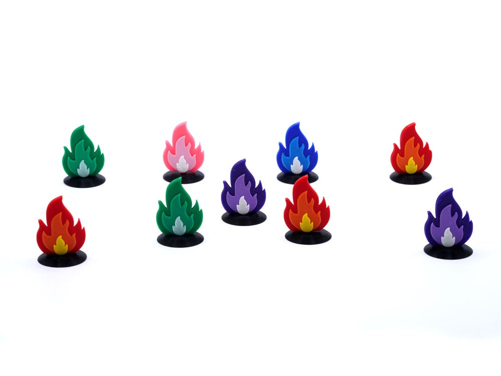 9 Tabletop RPG Flame Markers w/Custom Colors | Burton Design Works
